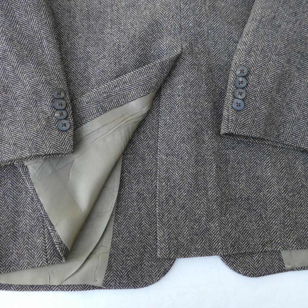 Pure Wool Herringbone Brown Blazer Mens Sport Coat Tw… - Gem